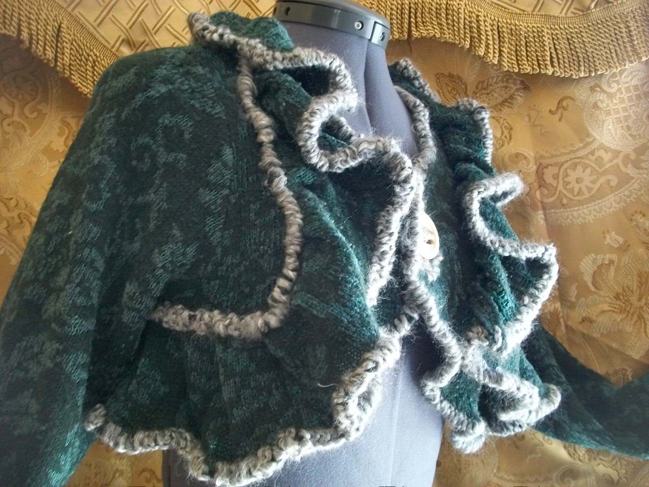 New Upcycled Ruffled Shrug – Cinder Garden Designs ...