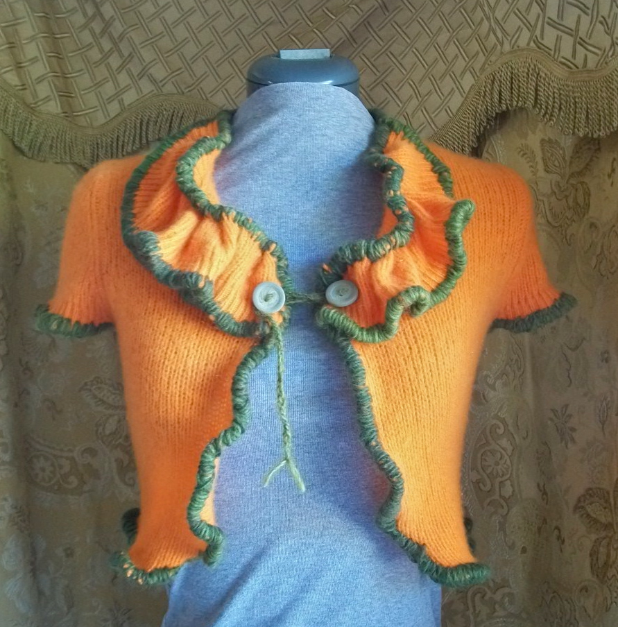 New Upcycled Ruffled Shrug – Cinder Garden Designs ...