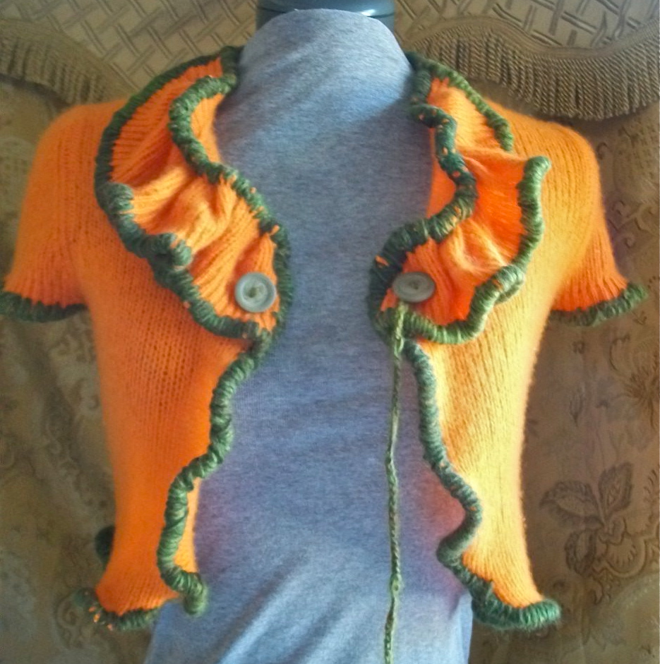 New Upcycled Ruffled Shrug – Cinder Garden Designs ...